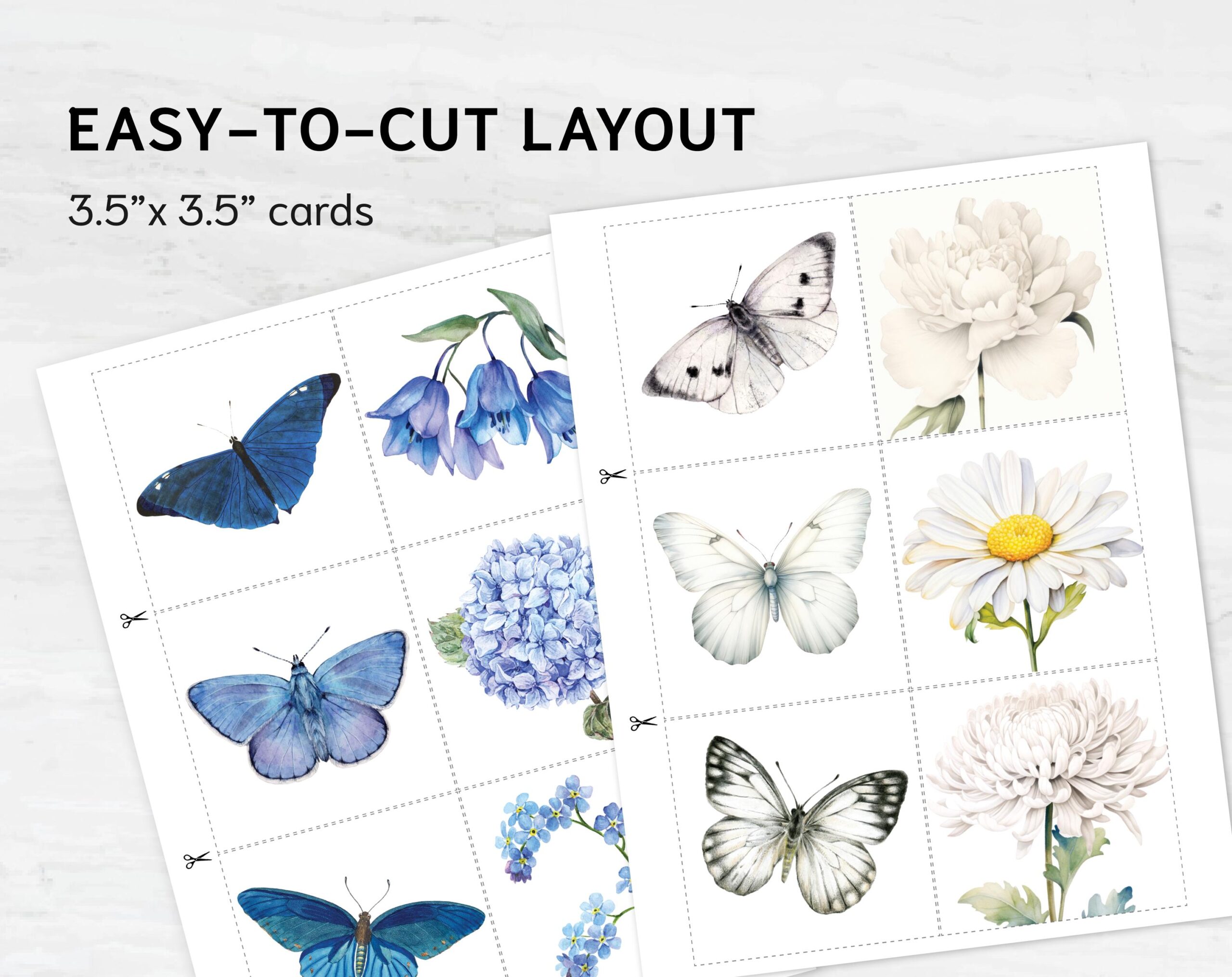 Color Matching Game: Butterflies & Flowers Printable Color Sorting ...