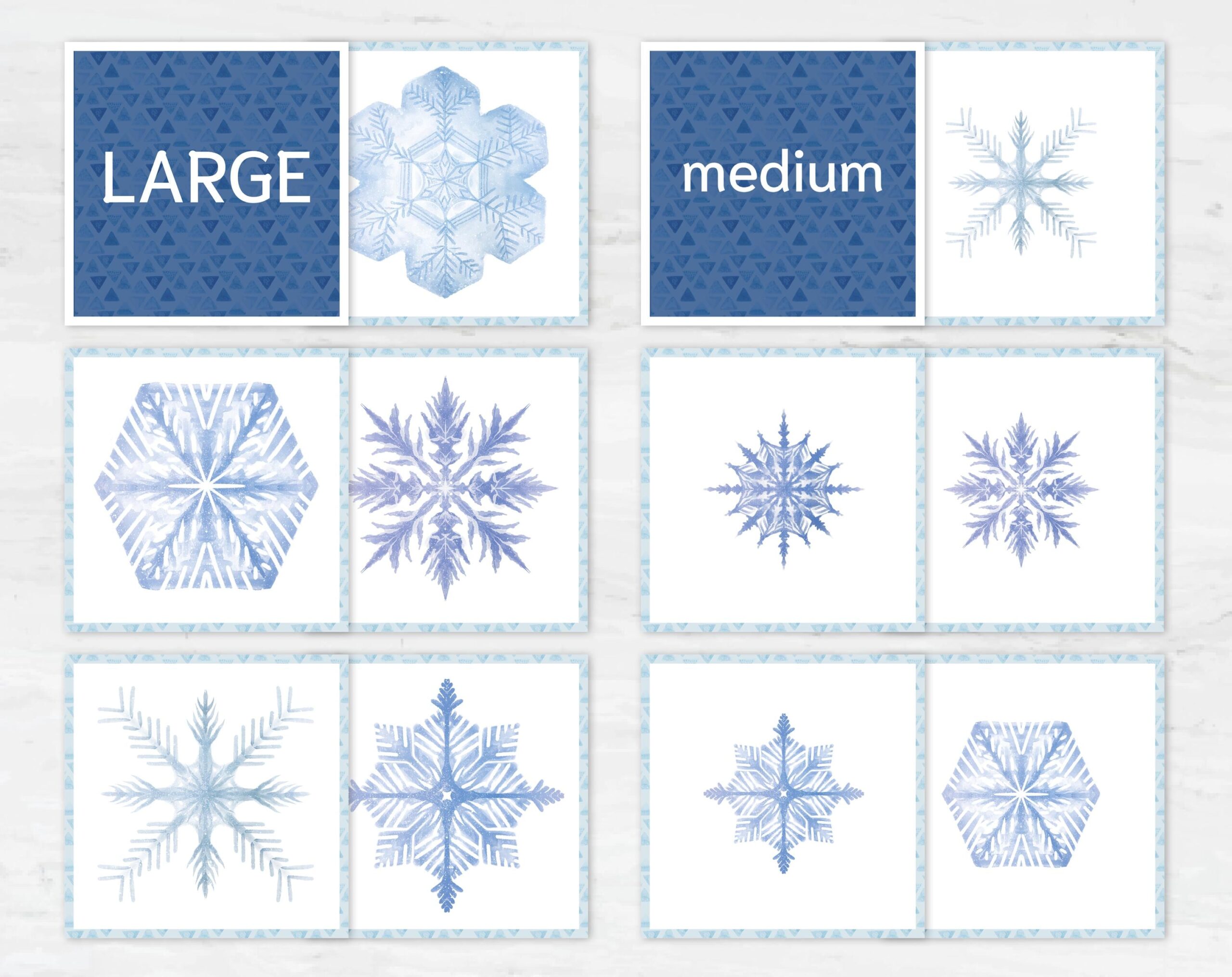 Snowflakes Sorting Activity – Printable Winter Sorting Cards ...
