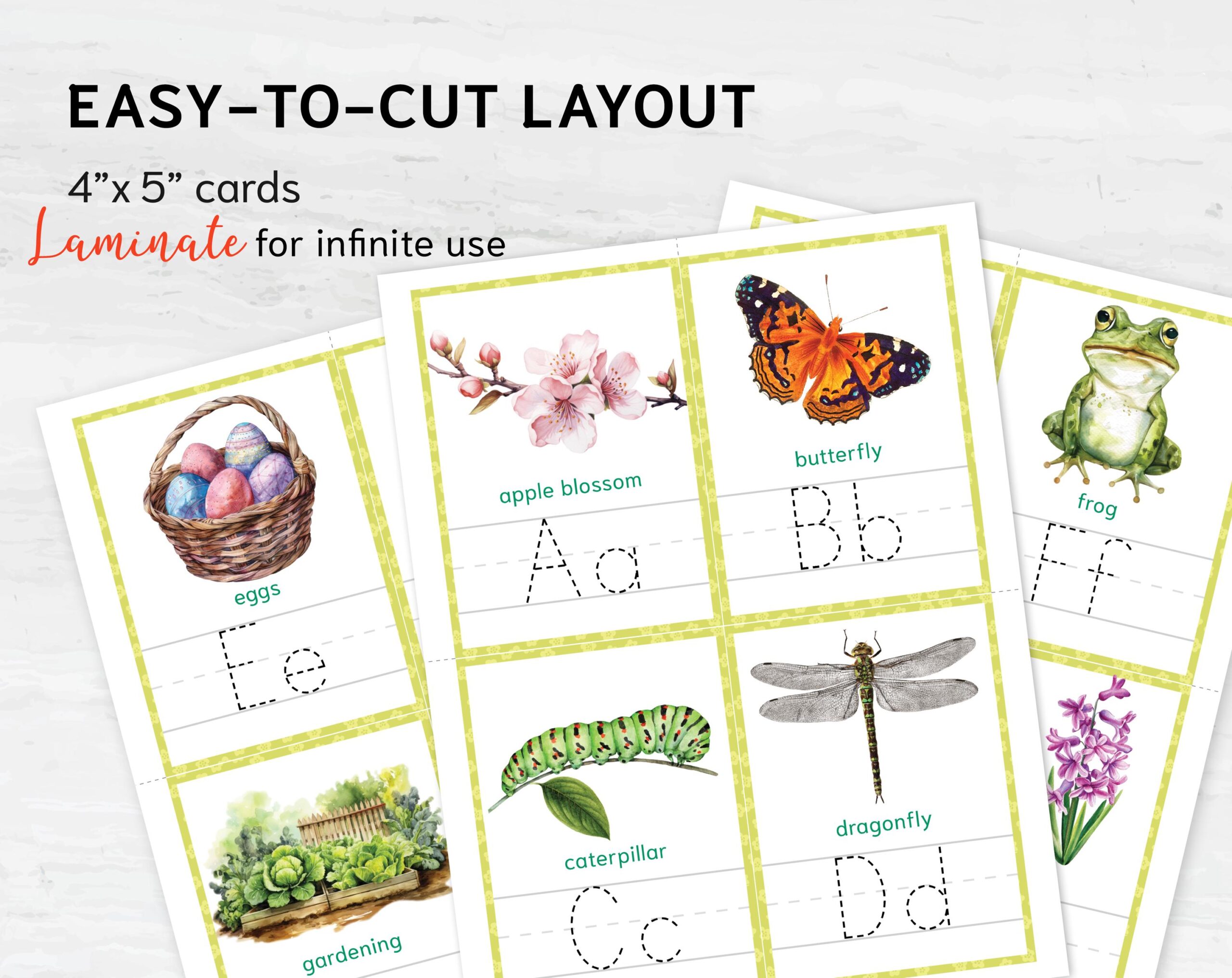 Spring Alphabet Tracing Cards – Printable Spring themed Letter Learning ...
