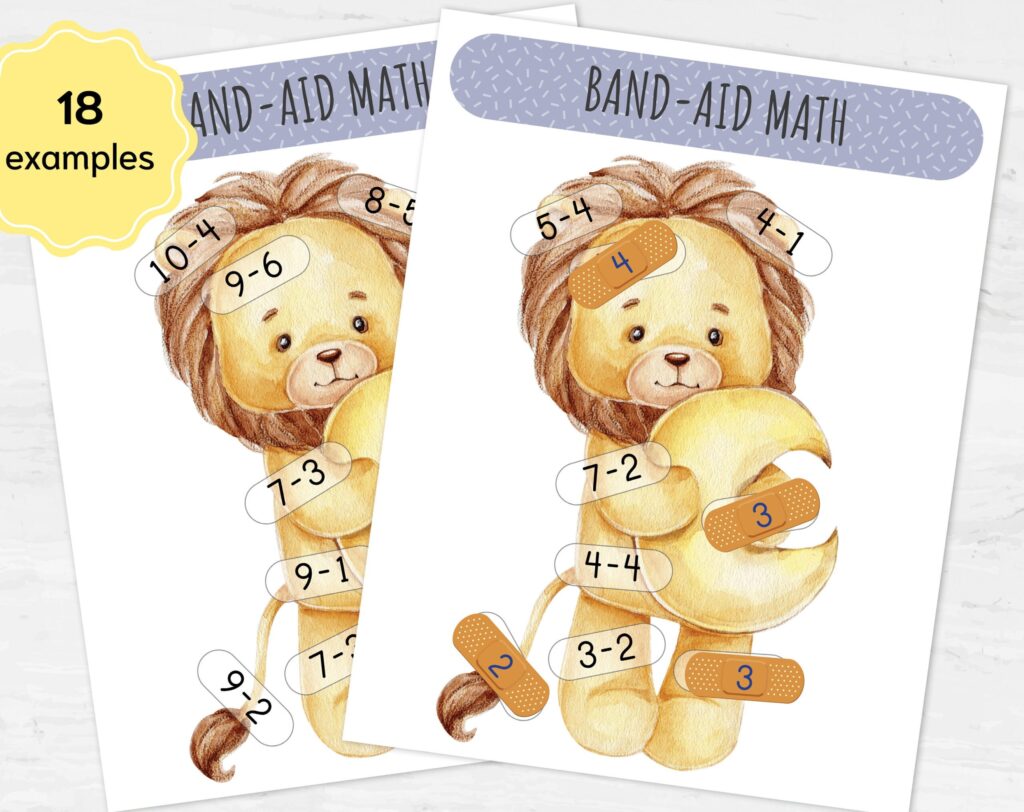 Montessori math subtraction worksheet practice. Printable math game ...