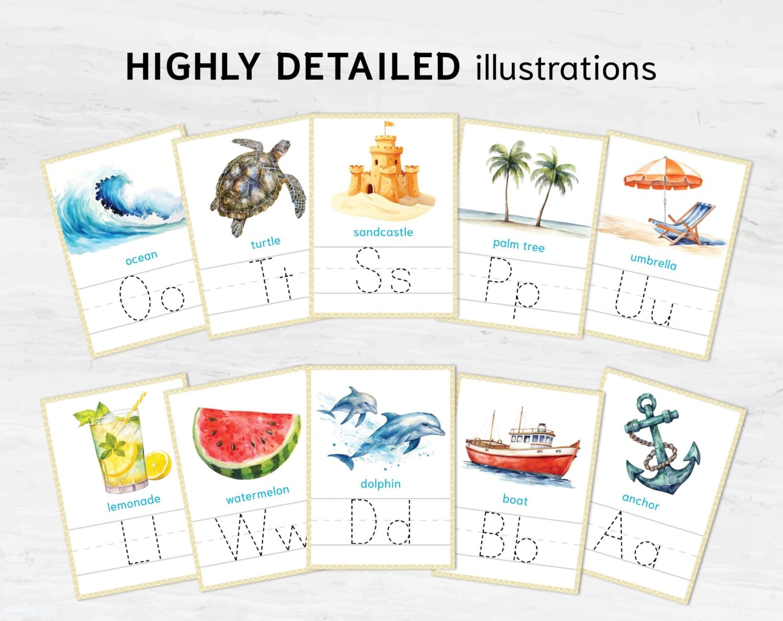 Alphabet Tracing Worksheet – Printable Summer-themed Letter Learning ...