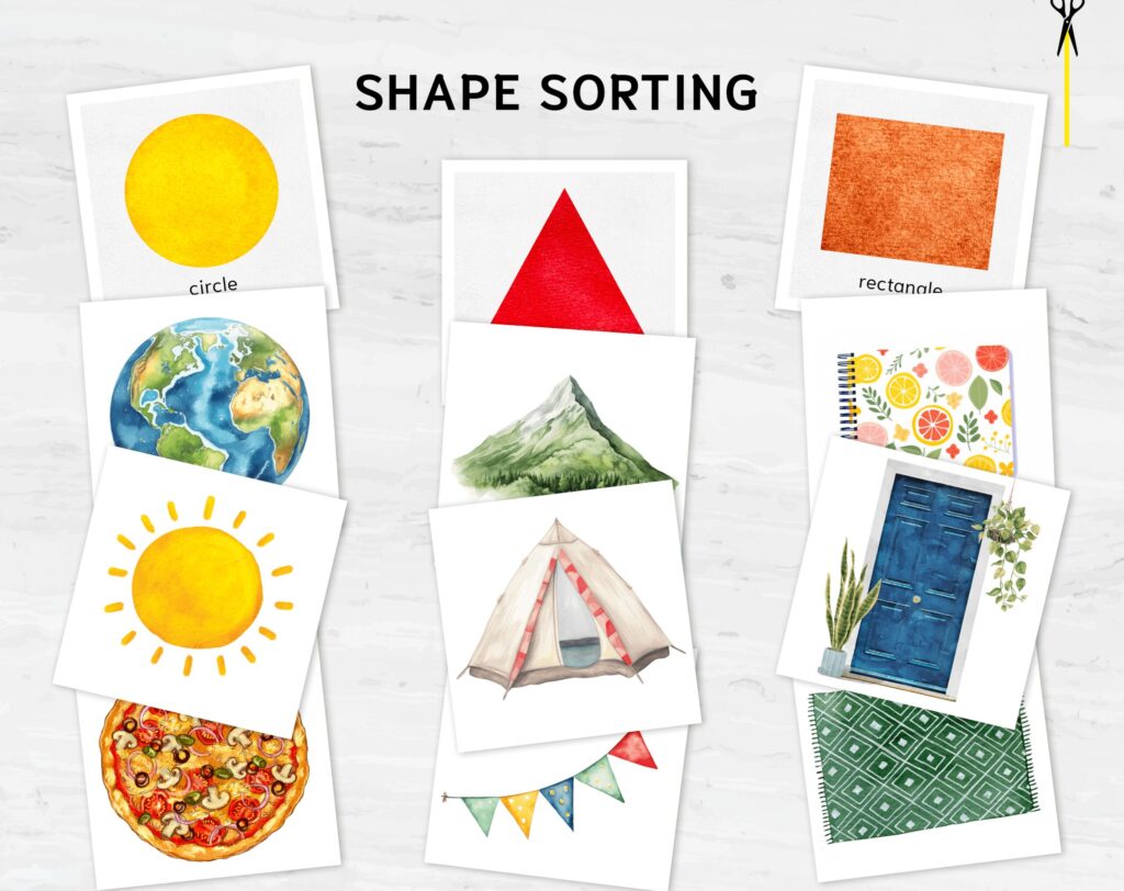 Montessori Shape Sorting Cards – Printable Toddler’s 7 Shapes ...