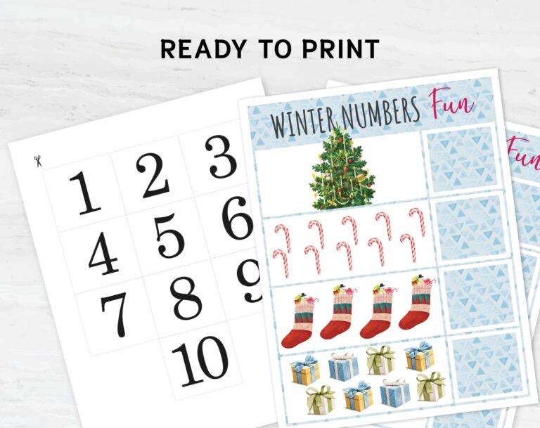 Winter Counting Activity for Toddlers. Winter Numbers Count & Match ...