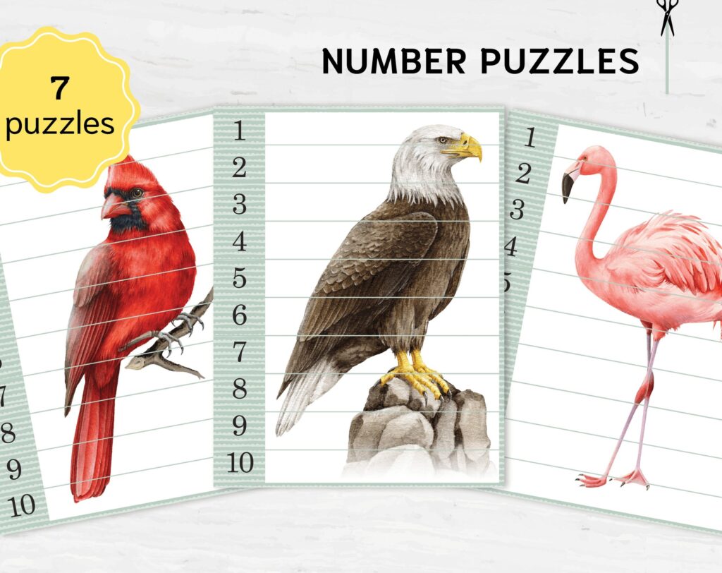 Birds Number Sequence Puzzle: Montessori Math Printable (PDF ...